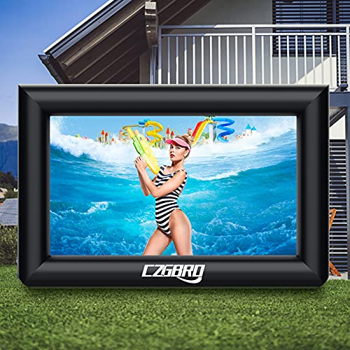 Inflatable Projector Screen - Outdoor Movie Screen Blow Up for Movie Parties Backyard Outside, Inflatable Screen with Air Blower and Carry Bag, Front and Rear Projection (16FT with Blower)