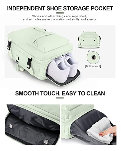 VGCUB Large Travel Backpack,Carry on Backpack for Women Men Airline Approved Gym Backpack Waterproof Business Laptop Daypack,Green With Toiletry Bag