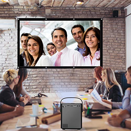 Minolta MN674 1920x1080P Full HD Portable Projector Bundle Pack with 100 Inch Screen, Remote Control, Mounting Accessories, HDMI, USB/Micro-SD, and AV Inputs, Headphone/Line Output