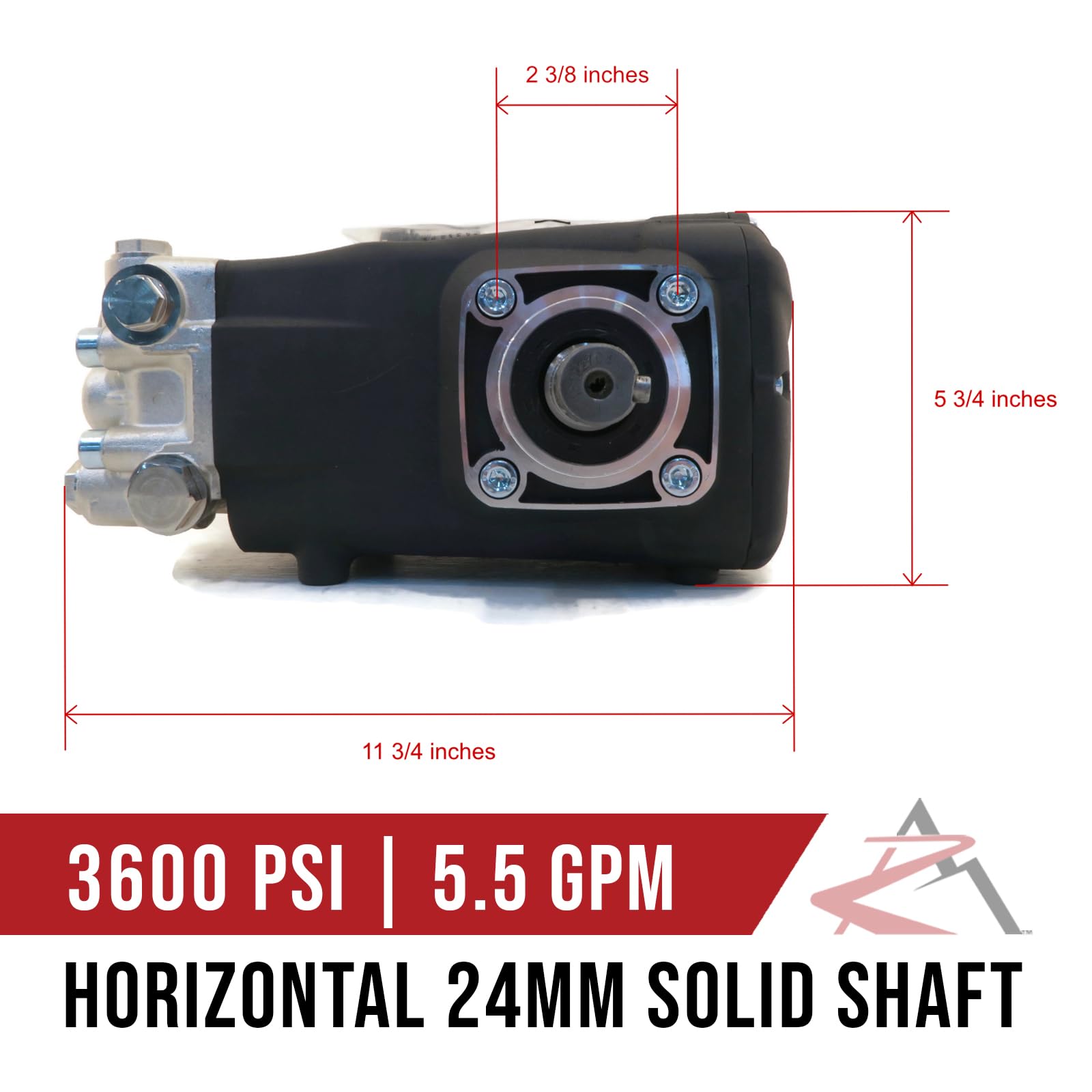 Genuine OEM Annovi Reverberi Horizontal Pump for Pressure Washer for Interpump WS202 Solid Shaft