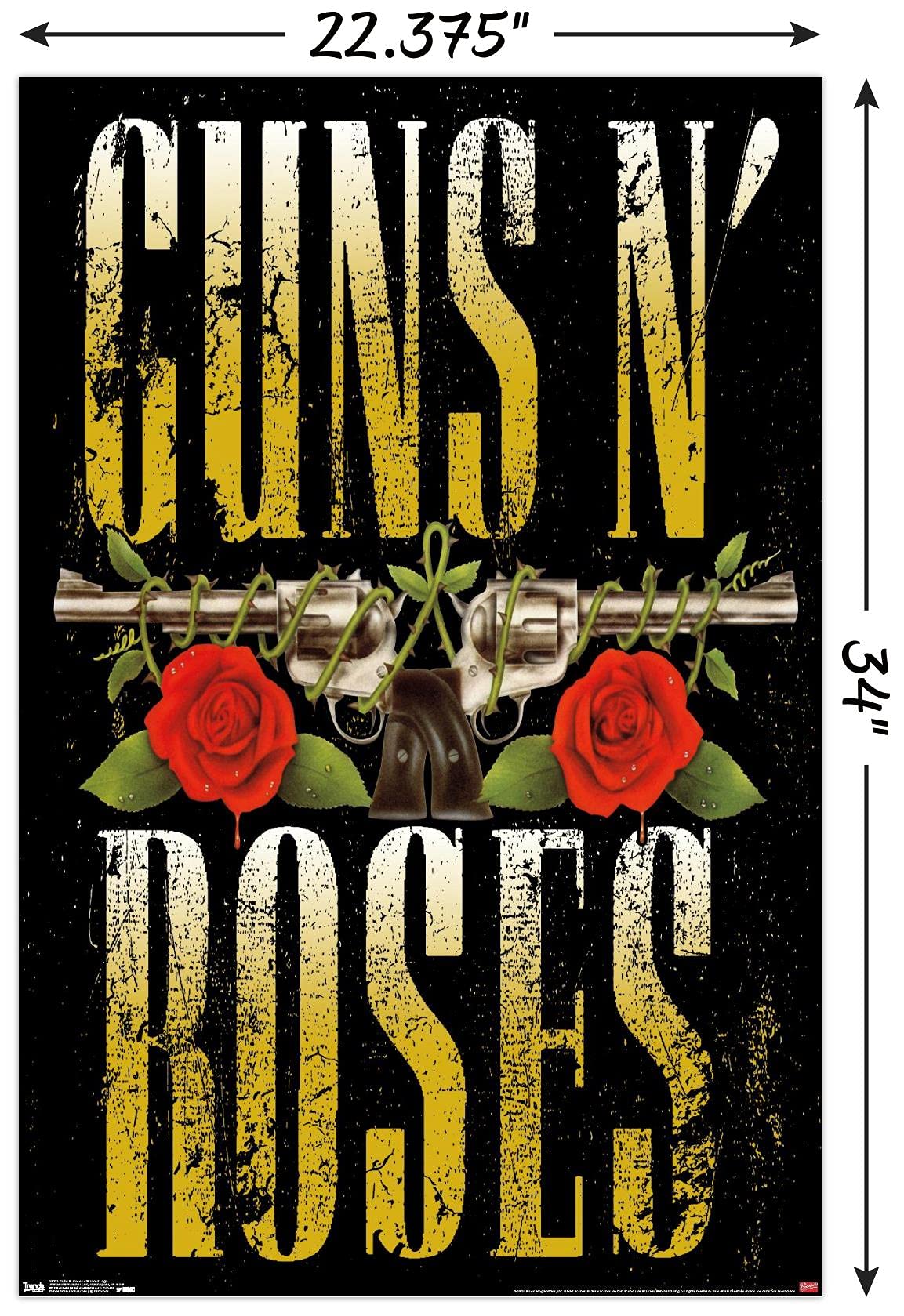 Trends International Guns N' Roses - Stacked Logo Wall Poster, 34L x 22.4W, Unframed Version