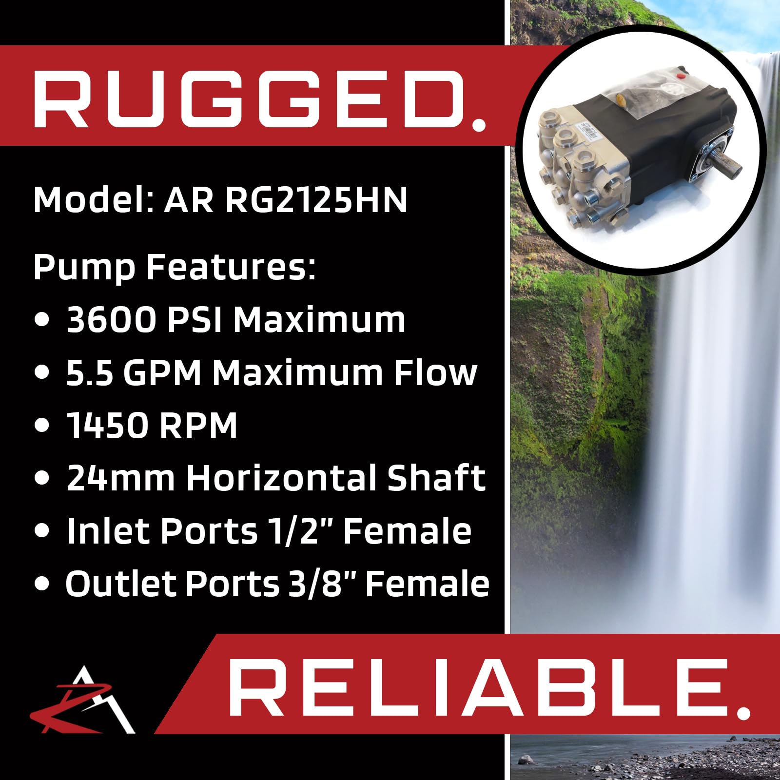 Genuine OEM Annovi Reverberi Horizontal Pump for Pressure Washer for Interpump WS202 Solid Shaft