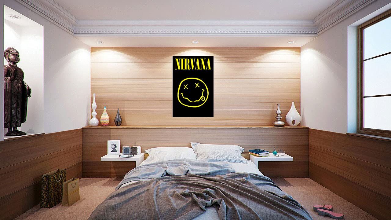 Nirvana - Smiley Face 24x36 Poster Band Album Art Black