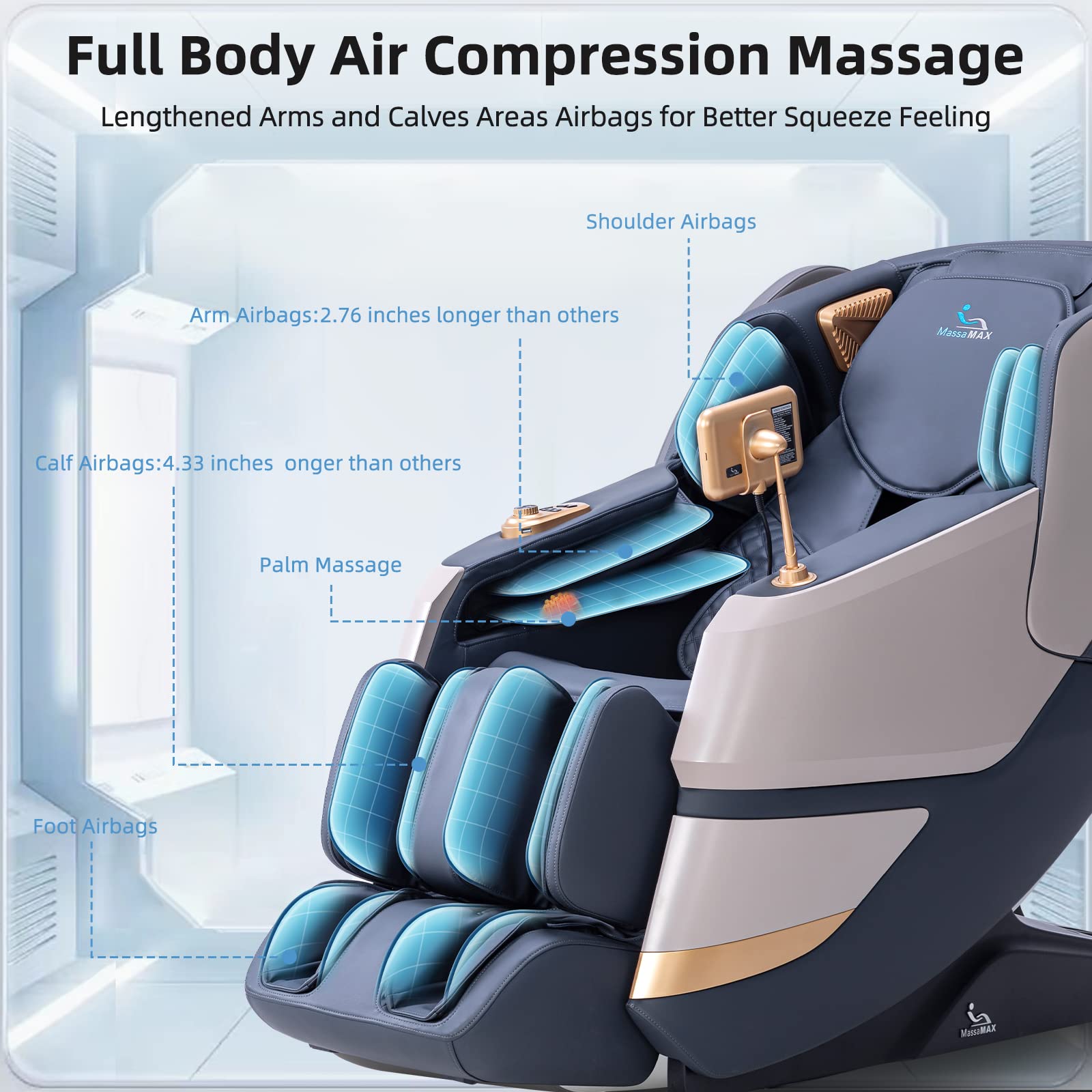 MassaMAX MT339 4D Massage Chair, Full Body Shiatsu Recliner with Electric Extendable Footrest, Zero Gravity, SL Track, Deep Yoga Stretch, Foot Rollers, and Heating (Magic Black)