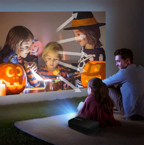 Mini Projector, 1080P HD Supported Portable Projector 2023 Upgraded Laptop Projector Outdoor Office Home Theater Movie Projector with HDMI/USB/Audio/AV for iOS/Android/Windows/PS5/Computer/TV