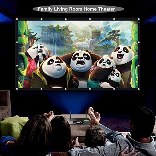 Projection Screen 120 Inch 16:9 HD Foldable Anti-Crease Portable Outdoor Indoor Projector Movies Screen Wall Mount for Home Theater Support Front and Rear Projection