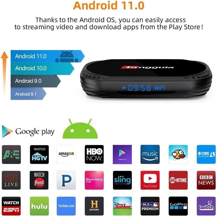 2023 New Tanggula X5 Android TV Box, 4GB+128GB Android 11.0, Dual Band WiFi 2.4GHz/5GHz