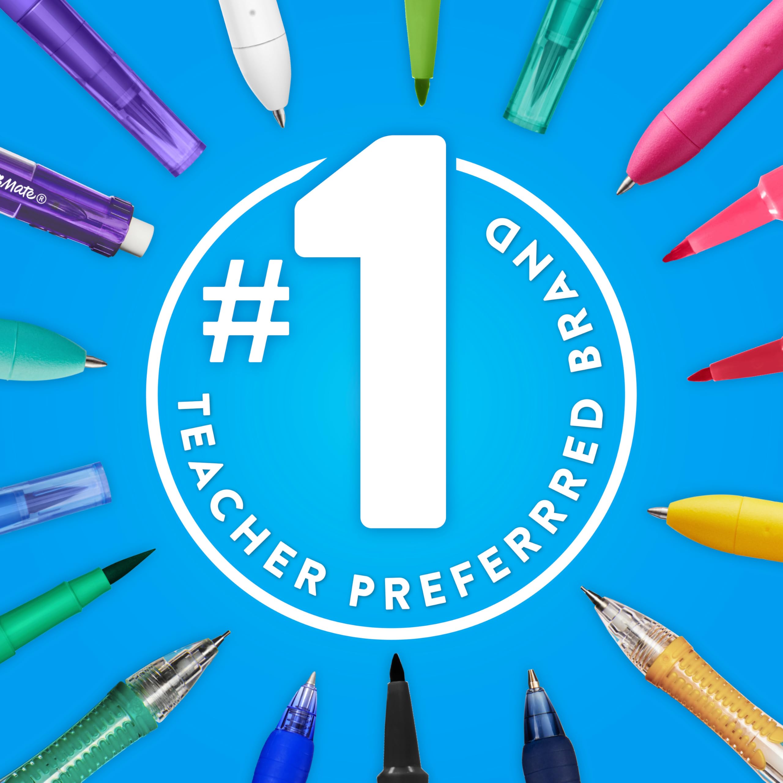 Paper Mate Felt Tip Pens Flair Marker Pens, Medium Point, Assorted, 24 Count