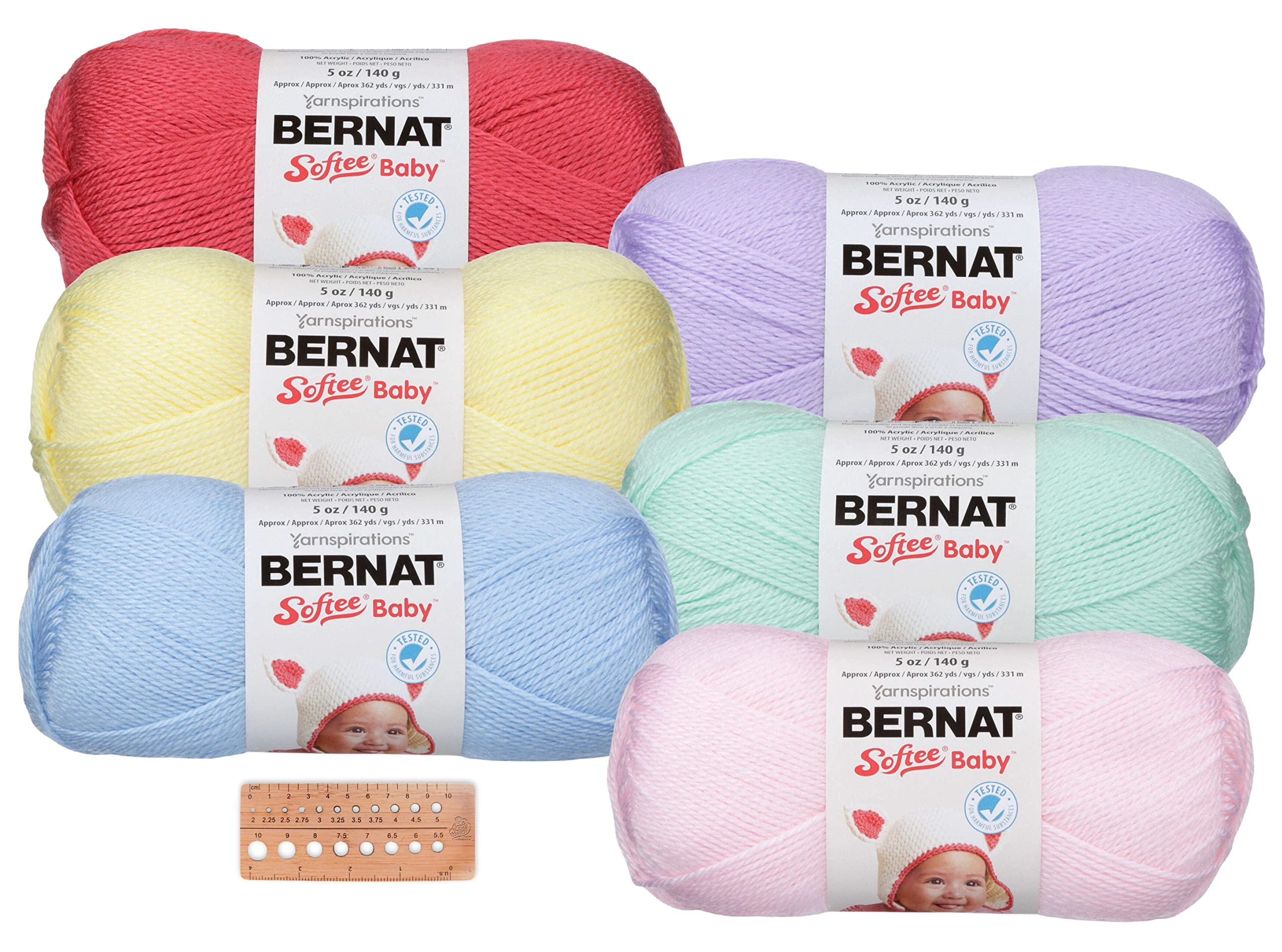 Bernat Softee Baby Yarn - 6 Color Assortment (Mix 1)