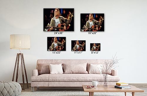 SpiritualHands Kurt Cobain Canvas Wall Art - Posters, Prints, and Decorations for Nirvana Fans - Unique Memorabilia and Gifts (18 KURT COBAIN LOOKING FAR, 15" x 22" - Ready to Hang)