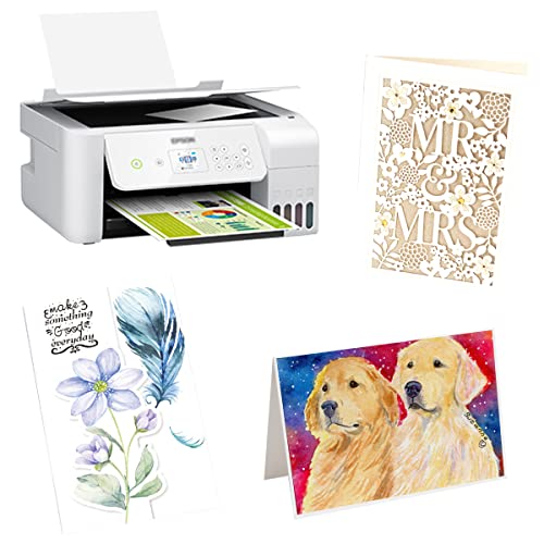 100 Pieces 5" x 7" White Cardstock, Heavyweight Cardstock Sheets Blank Invitation Paper Greeting Cards Printable, 74lb Cover 200 GSM/White