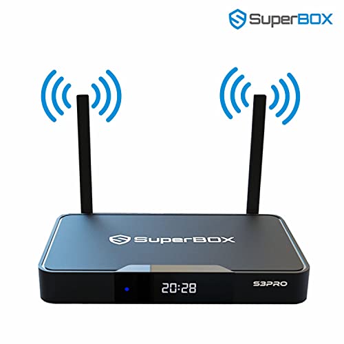 Authorized Seller 2023 Newest Super Box S3 PRO TV Box with Voice Remote,Detailed Install Instructions (2GB RAM + 32GB ROM)