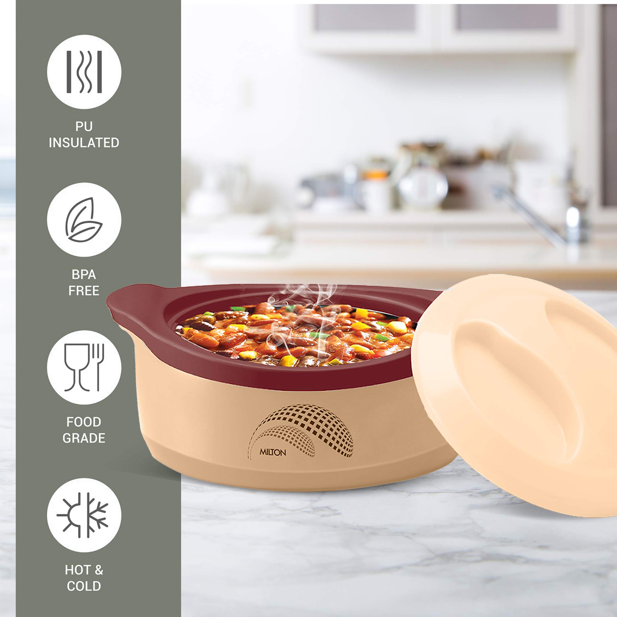Milton New Marvel 1500 Inner Steel Casserole, 1240 ml, Brown