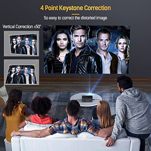 SMONET WiFi Bluetooth Native 1080P Mini Projector 4K Supported 9500L Movie Projector for Ourdoor Use Home Video LED Phone Projector Compatible with Phone TV Stick Laptops PC HDMI VGA USB TF DVD