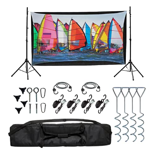 Recreation Series Complete Theater Kit! 11' Front and Rear Projection Screen with HD Optoma 1080p Projector, Sound System & Streaming Device w/WiFi (EZ-400)
