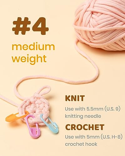 Craftori EZYarn - Crochet & Knitting Yarn for Beginners - Easy-to-See Stitches Cotton Nylon Blend Medium #4 Yarn (200g)