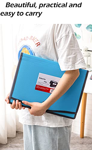 Expanding File Folder Document Organizer with Elastic Cord & Button Closure, Letter Size, 3.5" Expansion, Letter A4 Expandable File Folder for Home School Office Organization, 3 Pack