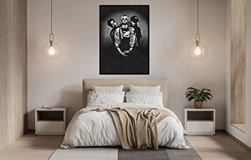 Nirvana Black And White Canvas Poster | Ready to Frame for Office, Living Room, Dorm, Kids Room, Bedroom, Studio, Printed On Real Cotton Canvas. Unwrapped Unframed (18x24)