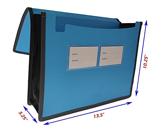 Expanding File Folder Document Organizer with Elastic Cord & Button Closure, Letter Size, 3.5" Expansion, Letter A4 Expandable File Folder for Home School Office Organization, 3 Pack