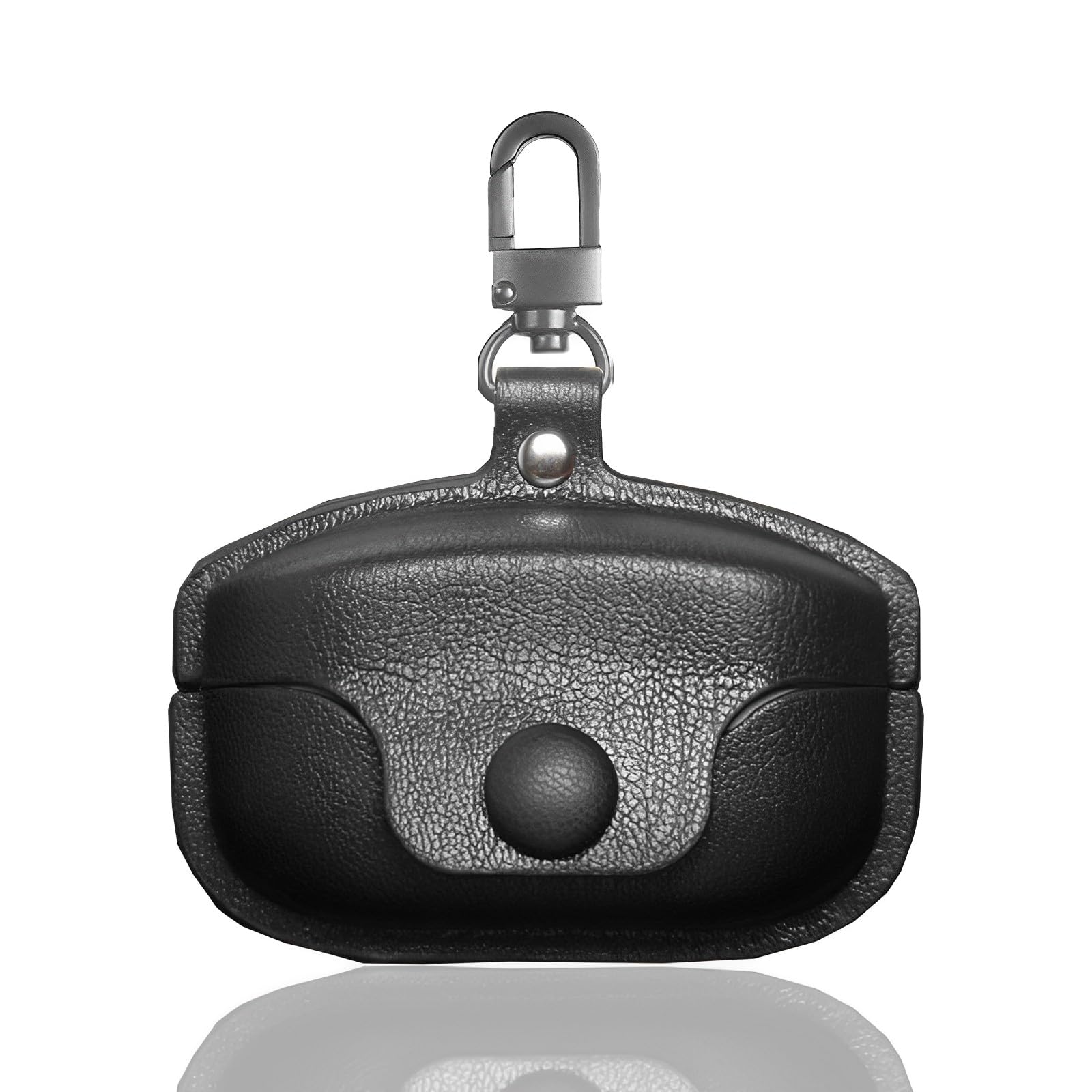 SKPY Secure Snap-Fastener Leather Case Compatible with Sony WF-1000XM4 Scratch Shockproof Leather Cover with Anti-Loss Keychain for Boys Girls Womens Mens