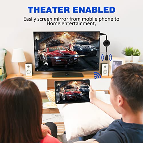 Wireless Display Dongle Adapter, Tsemy 4K HDMI Wireless Adapter MiraScreen Dongle Streaming Media Player Screen Mirroring from Small to Big Screen, Support Miracast Airplay DLNA TV Monitor Projector