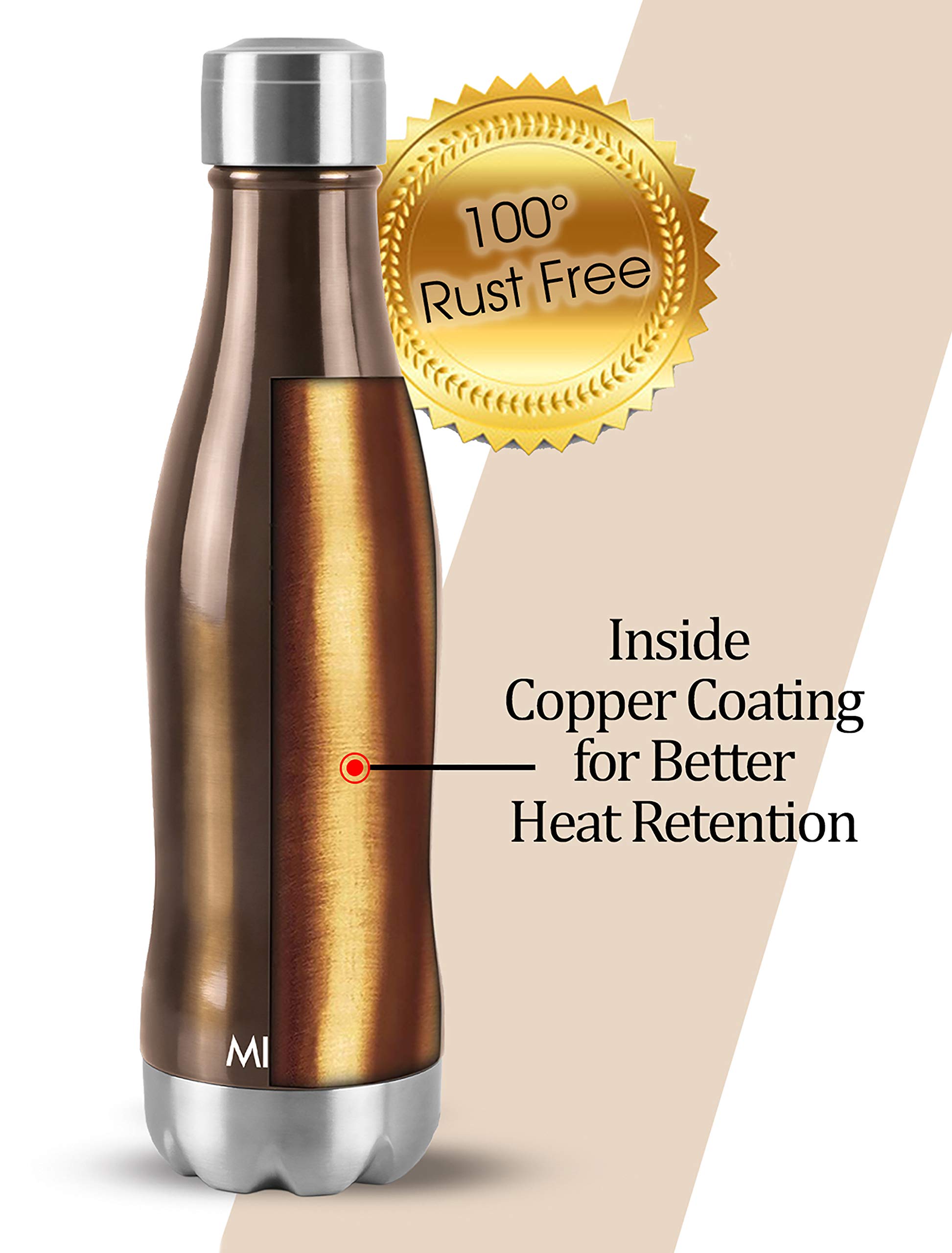 Milton Duke 1000 Thermosteel Hot and Cold Water Bottle, 920 ml, Coffee Brown