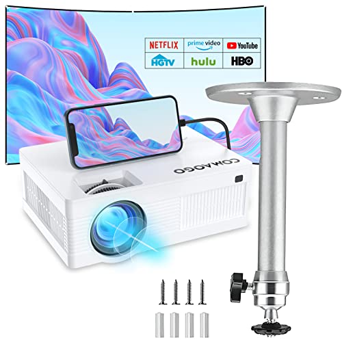 Projector 9500 Lumens, Mini Movie Portable Projectors + Ceiling Wall Mount Hanger for Mini Projector