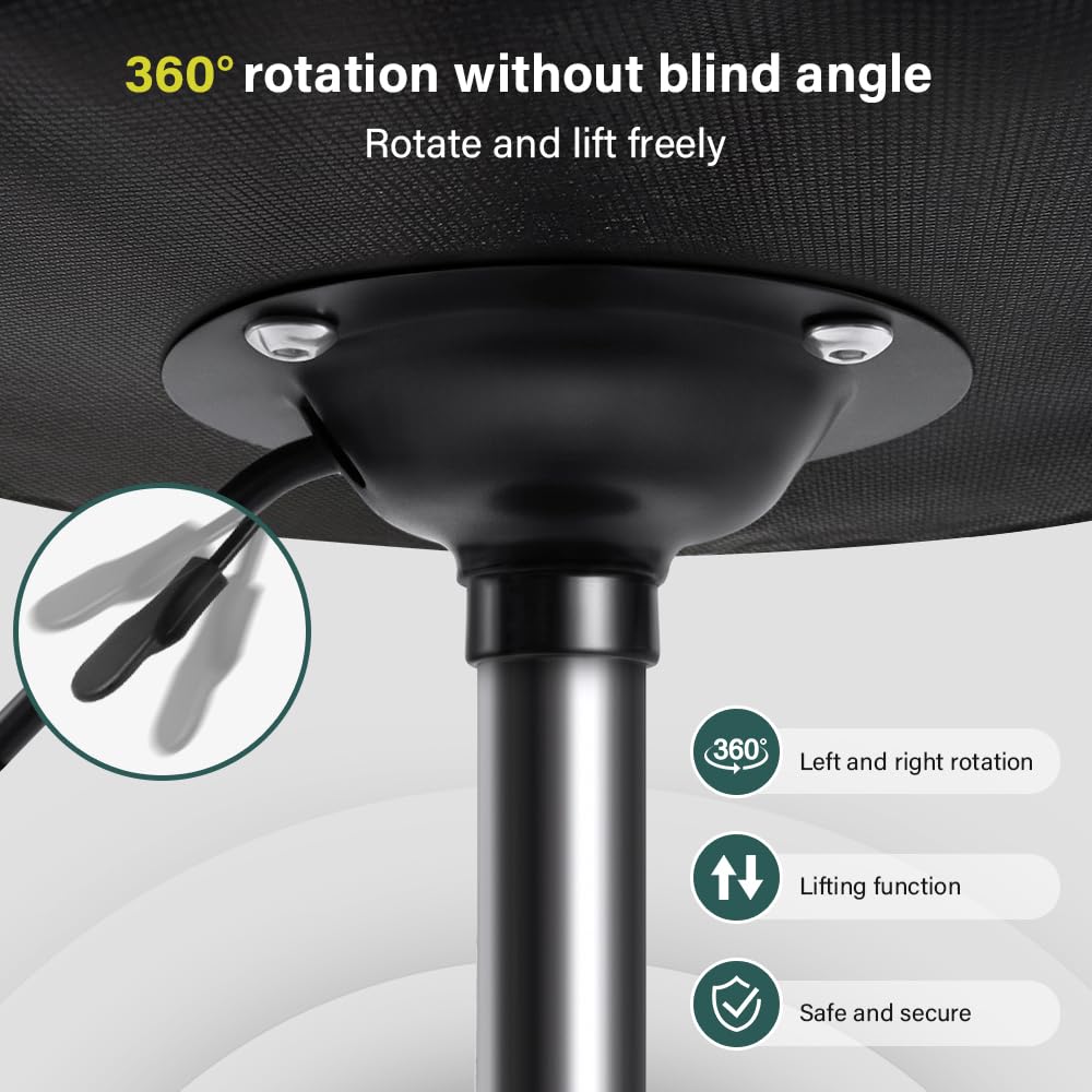 BFTOU White Rolling Stool Chair with Wheel Perfect for Home Work SPA Massage Height-Adjustable and Cost-Effective Swivel Stool with Low Back