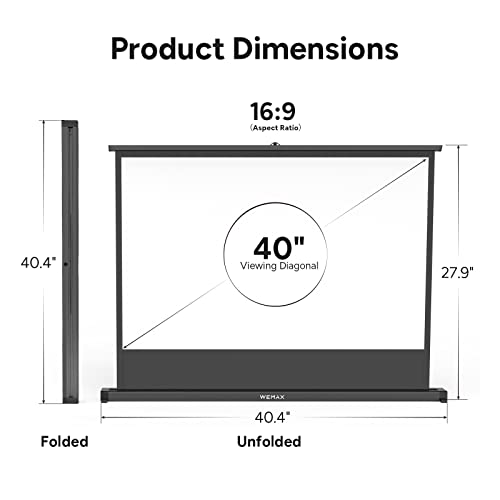 WEMAX Go Portable Laser Projector and 40 inch Portable Pullup Screen