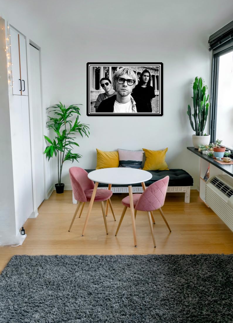 Nirvana Poster Wall Art Kurt Cobain Home Decor, Black and White, 19in x 13in
