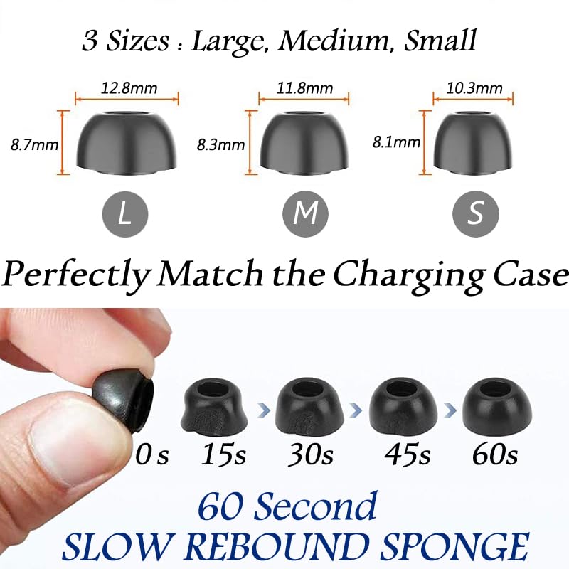 Memory Foam Eartips Compatible with Sony WF-1000XM4 XM3 LinkBuds S Earphone Earbuds Ear Tips Earplug Earpads