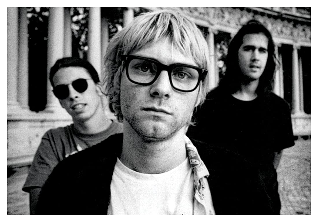 Nirvana Poster Wall Art Kurt Cobain Home Decor, Black and White, 19in x 13in