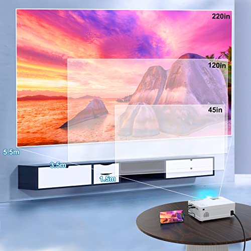 Projector 9500 Lumens, Mini Movie Portable Projectors + Ceiling Wall Mount Hanger for Mini Projector