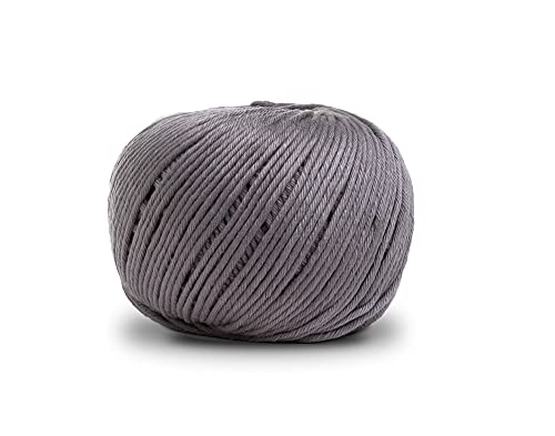 Circulo Amigurumi Maxi Yarn, 100% Mercerized Brazilian Virgin Cotton - Cotton Yarn for Crocheting & Knitting, Soft Yarn, Yarn Art - Worsted Weight Yarn, 4.76 oz, 124.6 yds – Gray Yarn, Color 8797