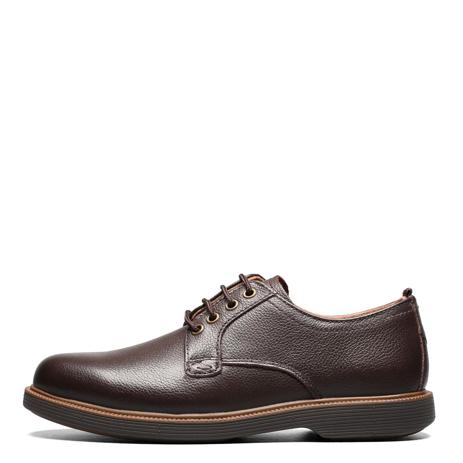 Florsheim Supacush Plain Toe Ox Jr Boys' Toddler-Youth Oxford, 3.5 M US Big Kid, Brown-Brown