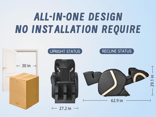 BIADNBZ Chair Zero Gravity Full Body Massage Recliner with Foot Rollers and Heat Therapy Air Pressure System with Remote Control Easy to Use at Office Home Family, Black A