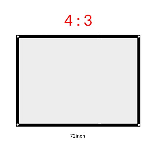 Eboxer 72inch HD Anti Crease Portable Projection Screen,Foldable Non Crease White Projector Curtain Projection Screen,for Wall/Bound onto a Frame,Support Double Sided Projection for Home/Open air