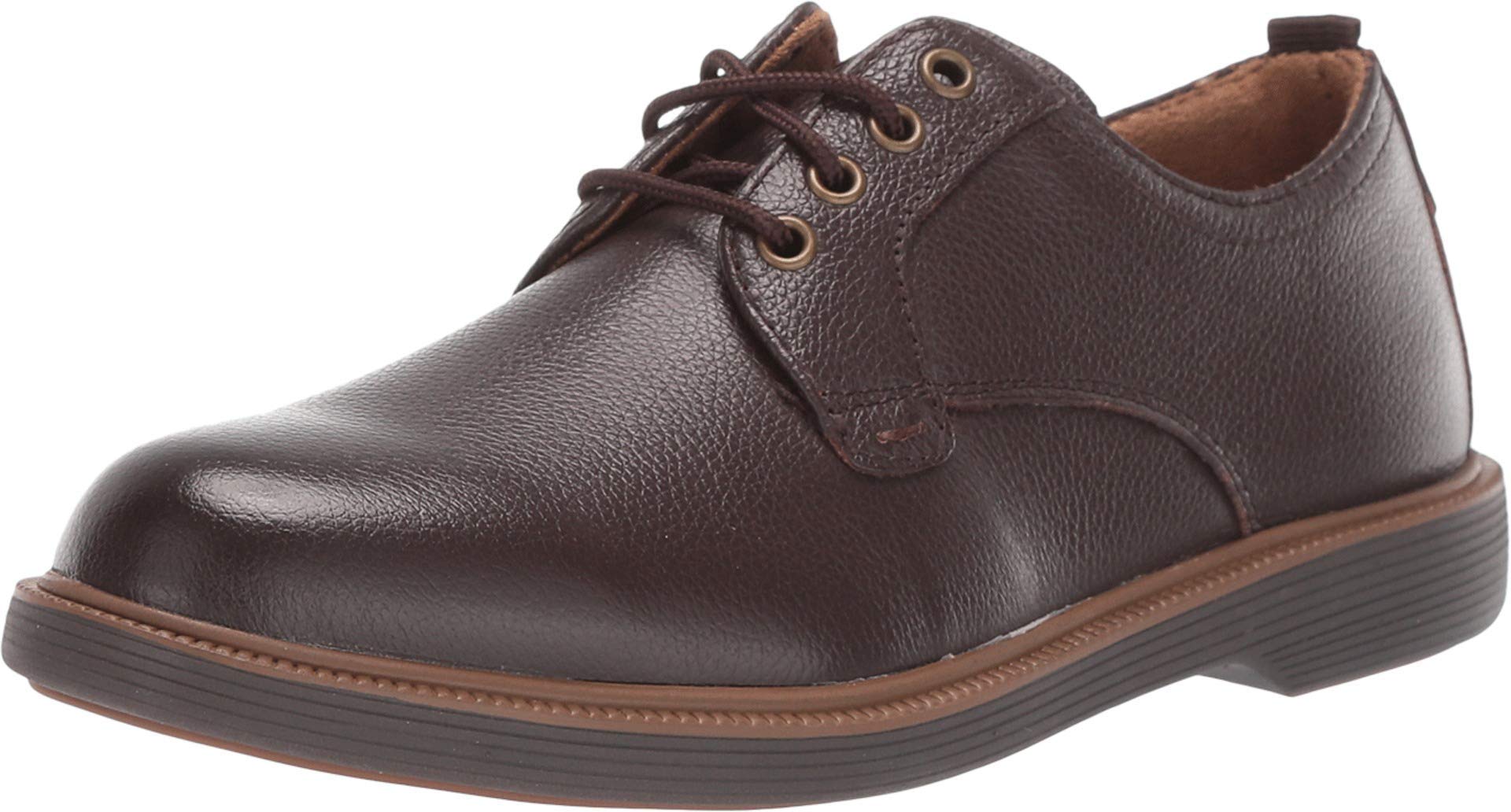 Florsheim Supacush Plain Toe Ox Jr Boys' Toddler-Youth Oxford, 3.5 M US Big Kid, Brown-Brown