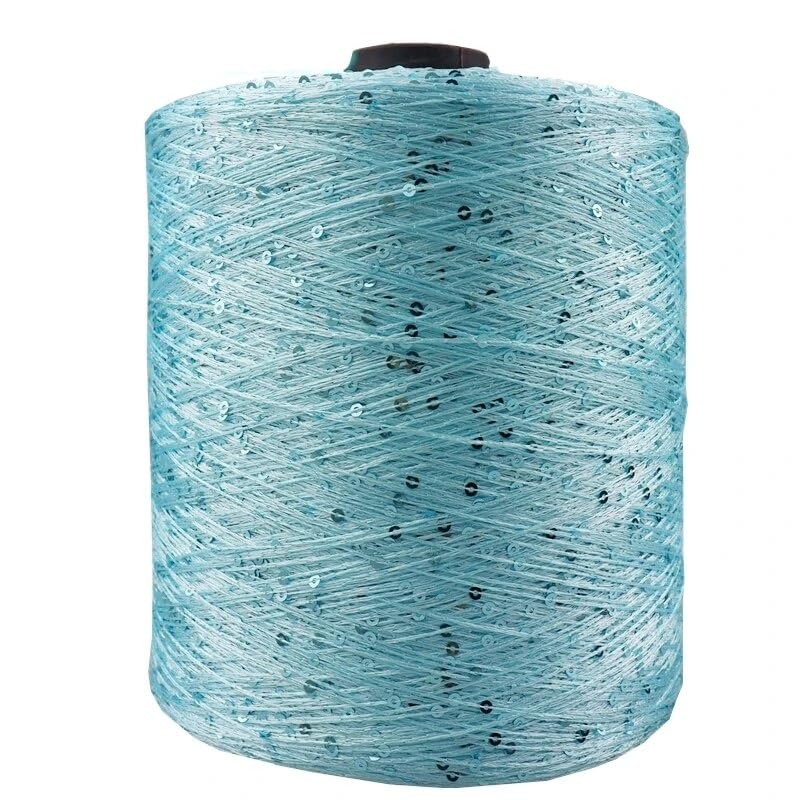 1000g/Ball 7000M Summer ice Silk Mercerized Yarn Special Sequin Yarn DIY Hand Woven Rag Doll Knitting Wool Blanket (Color : 43)
