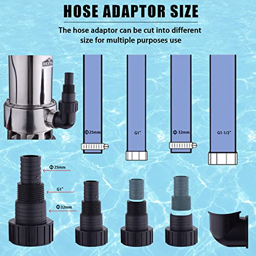 Dextra 1 HP Sump Pump Submersible 3500GPH Water Pump for Pool Draining, 750W Stainless Steel Submersible Utility Pump with Float Switch, 19FT Cord for Hot Tub,Draining Flood,House,Irrigation