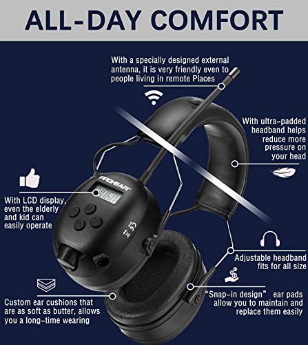 PROHEAR 033 Upgraded Bluetooth Hearing Protection Headphones - Black GEP01 Gel Ear Pads (Upgraded) for 3M PELTOR Headsets