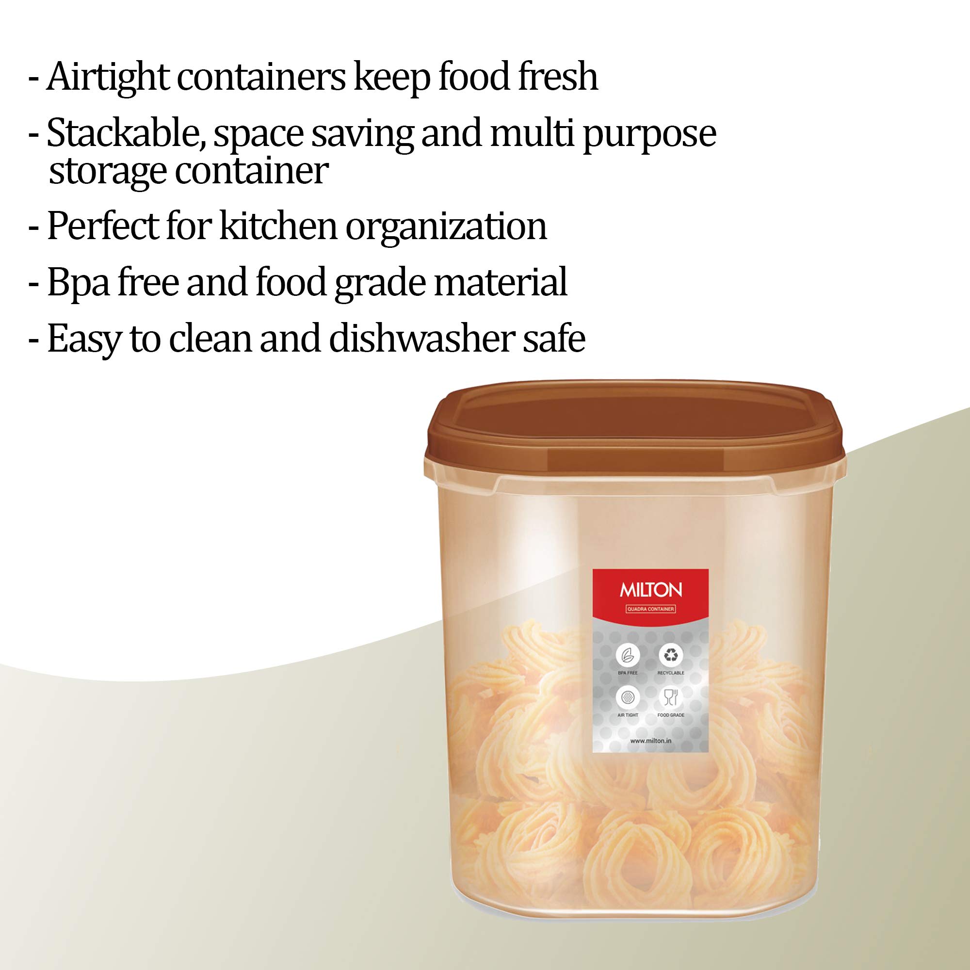 Milton Quadra 22 Storage Container, 22 Litre, Brown