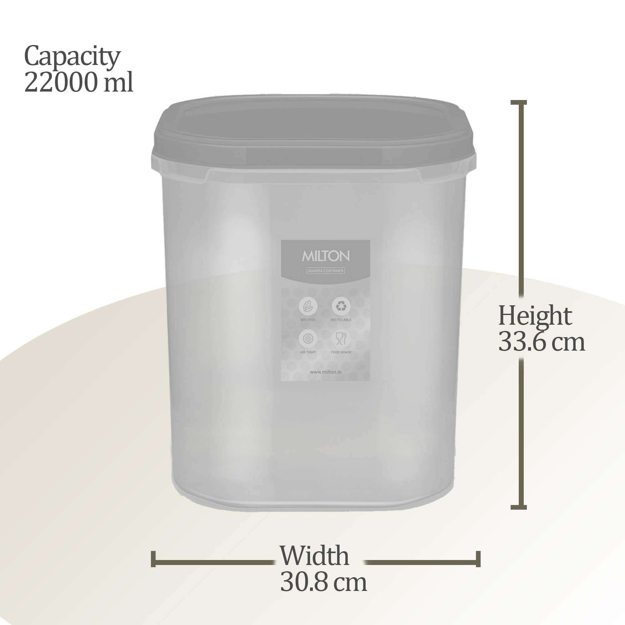 Milton Quadra 22 Storage Container, 22 Litre, Brown