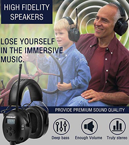 PROHEAR 033 Upgraded Bluetooth Hearing Protection Headphones - Black GEP01 Gel Ear Pads (Upgraded) for 3M PELTOR Headsets