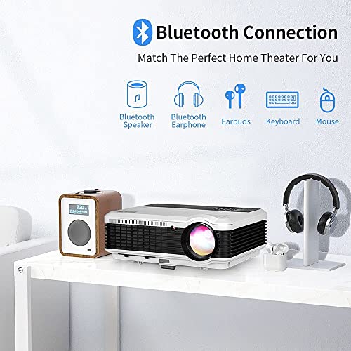 EUG LCD LED Multimedia HD Video Projector 1080P Digital Movie Gaming Projector HDMI USB AV VGA Audio for Laptop PC Smartphone DVD PS4 Xbox Wii Home Theater Outdoor Party