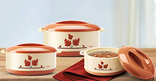 Milton Orchid Insulated Plastic Casserole Gift Set, 3-Pieces, Light Brown