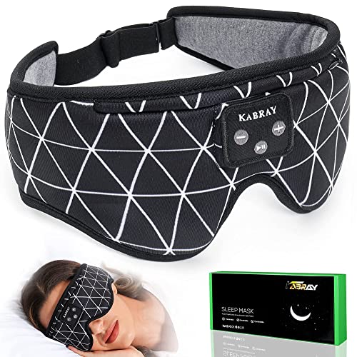 Sleep Headphones, Kabray Sleeping Headphones Soft Comfortable Bluetooth Sleep Mask with Ultra Thin Speakers, Cool Gadgets Gift for Women Men Valentine's Father's Mother's Day Birthday Christmas