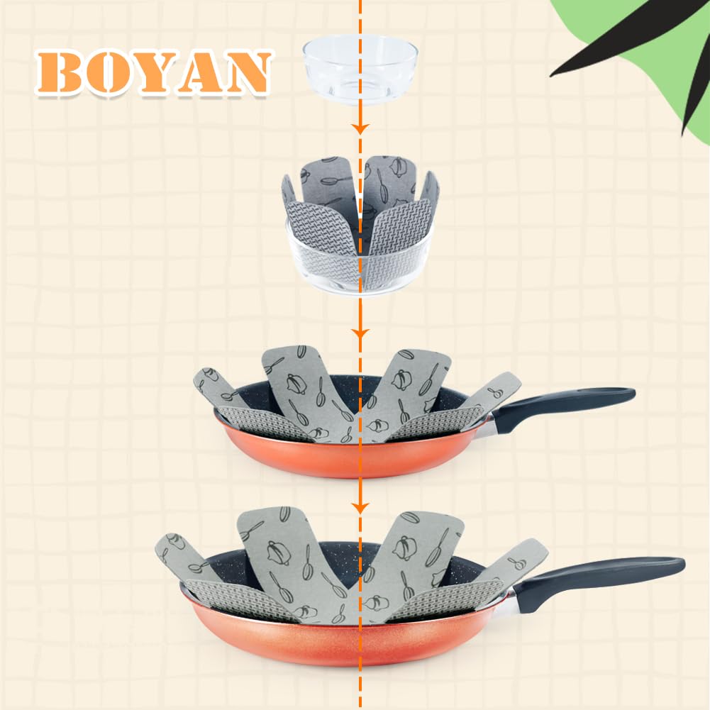 Pot and Pan Protectors, Set of 12 and 3 Different Size, Cookware Protector Set/Pots and Pans Dividers/Pans Separator Anti-Slip to Avoid Scratching or Marring When Stacking