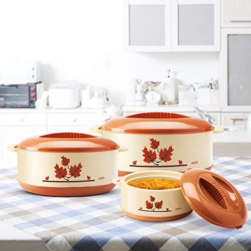Milton Orchid Insulated Plastic Casserole Gift Set, 3-Pieces, Light Brown