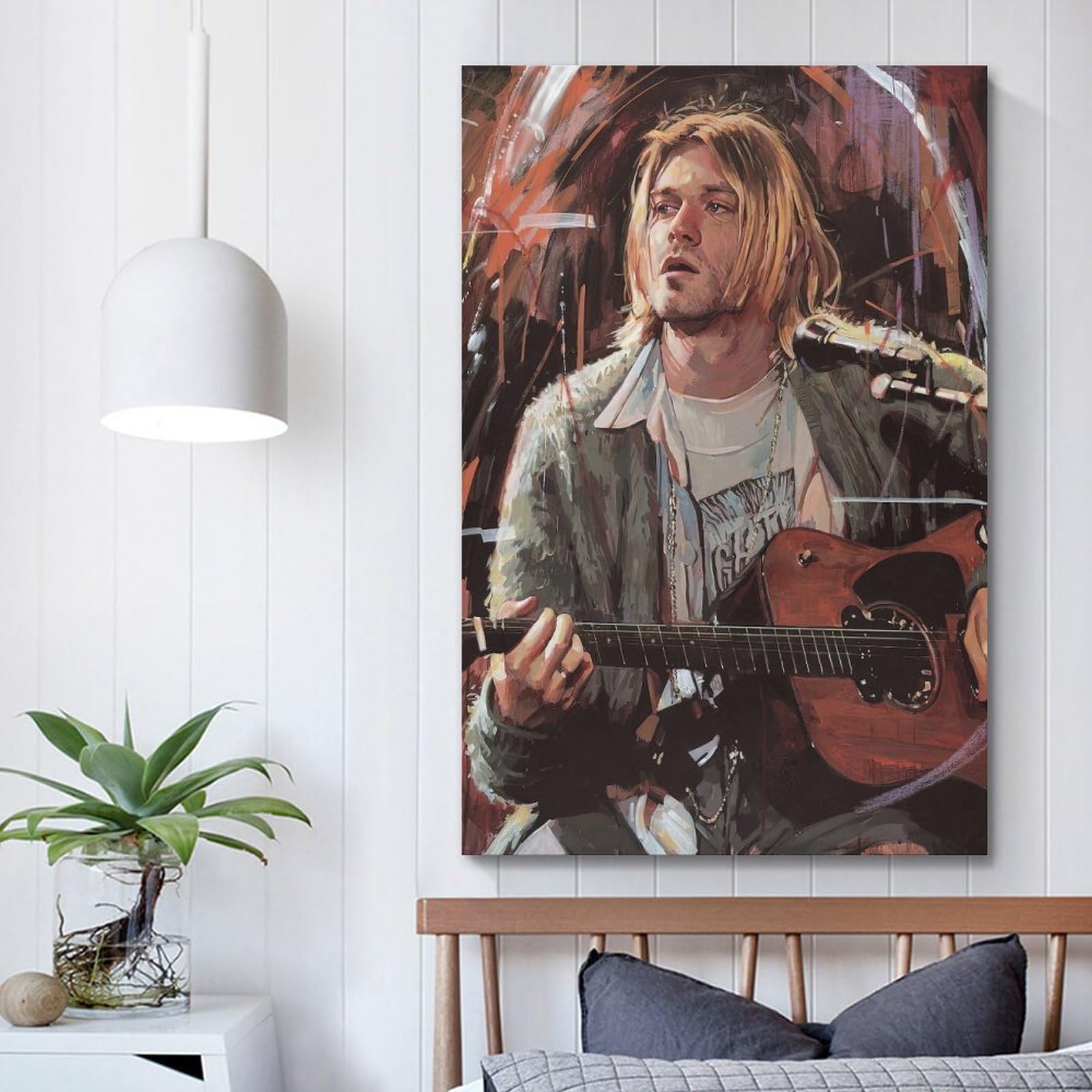 TARVIK Kurt Donald Cobain Poster ROCK Poster Art Decor Painting Aesthetic Wall Art Canvas for Bedroom Decor 16x24inch(40x60cm) 4